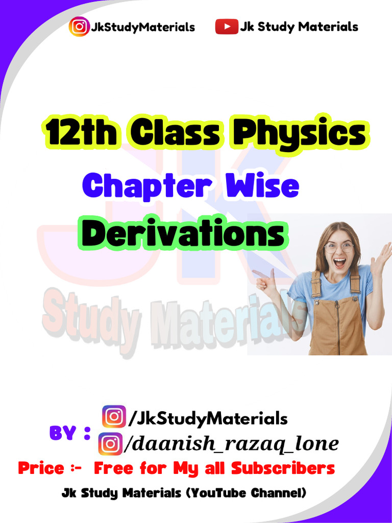 Chapter-wise Physics Derivations | PDF