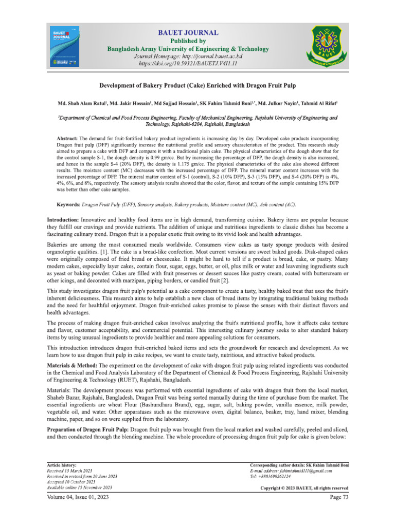 BAUET Journal | PDF | Cakes | Breads