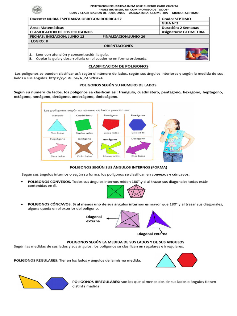 Clasificacion de Poligonos: Econocer y Clasificar Polígonos | PDF ...