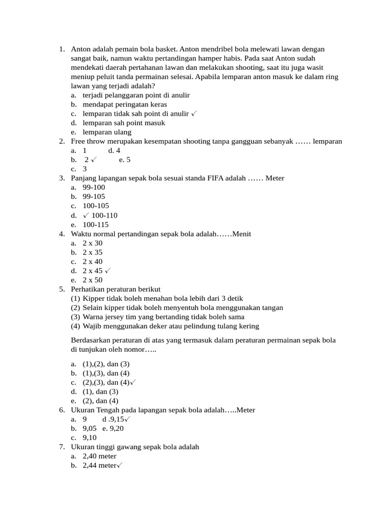Soal Pjok Paket X P1 2024 | PDF | Game & Aktivitas | Metode & Bahan Ajar
