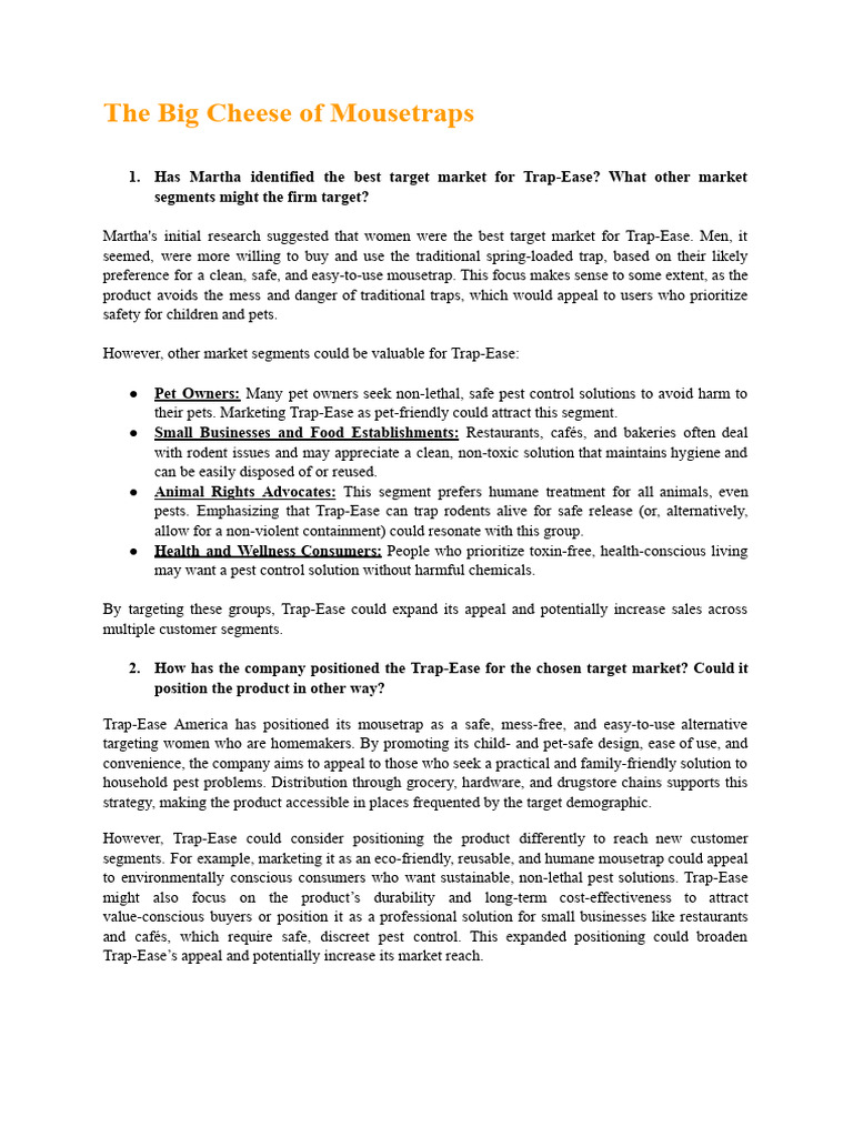 Big Cheese Mouse Trap Instructions | PDF | Marketing | Mouse