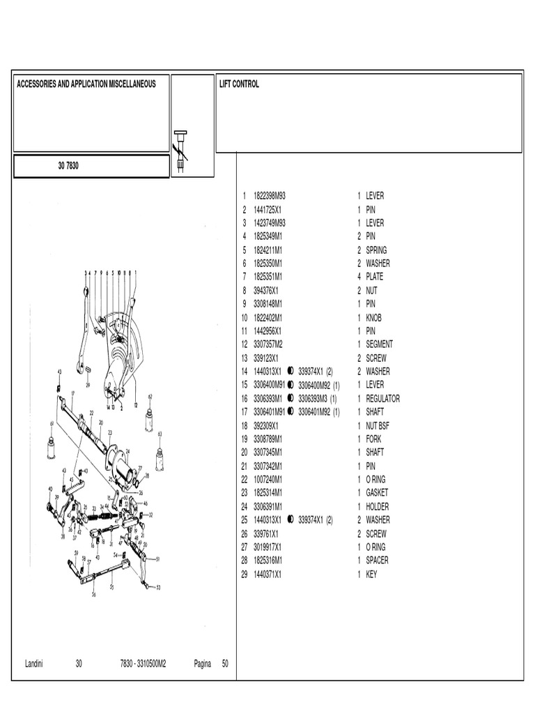 Landini 7830 Parts Catalog Overview | PDF | Valve | Axle