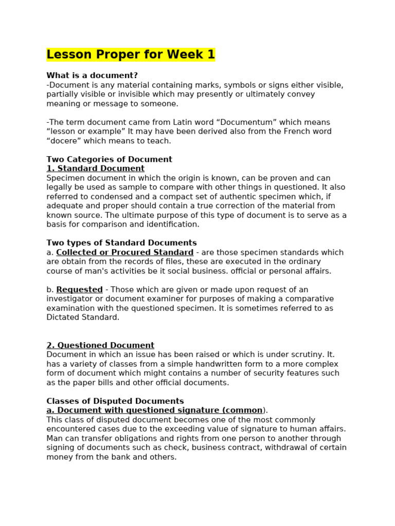 Forensic 4 Week 1 5 | PDF | Hand | Signature