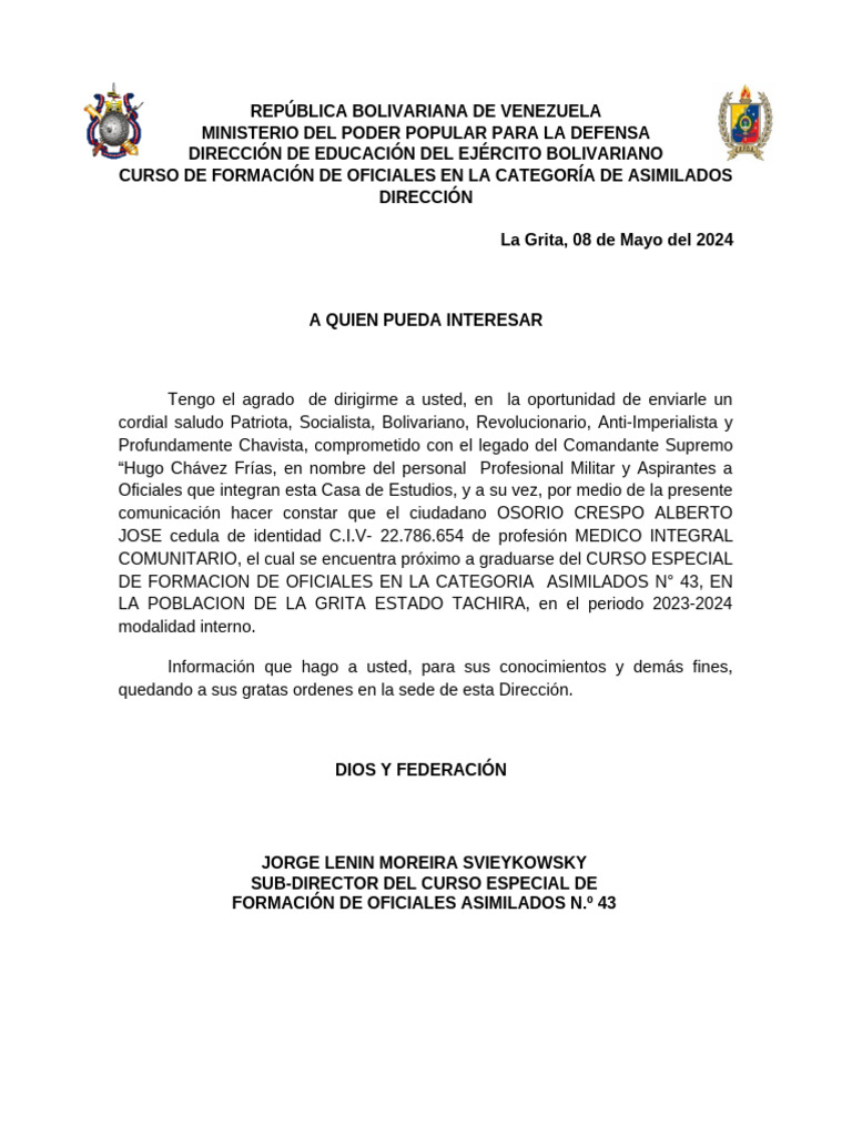 A Quien Pueda Interesar | PDF