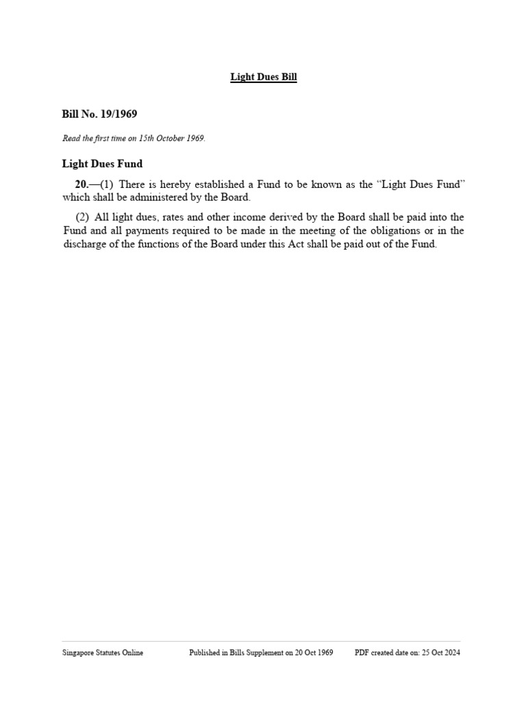 Light Dues Bill | PDF