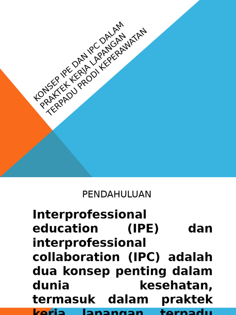 Konsep IPE Dan IPC Dalam Praktek Kerja Lapangan | PDF