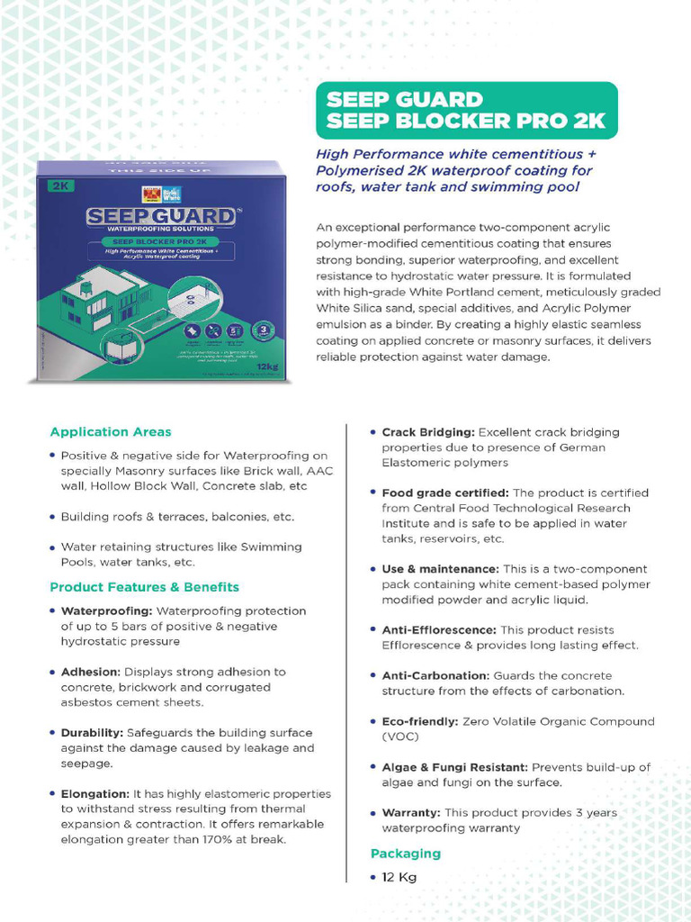 Seepguard Seep Blocker Pro 2k | PDF