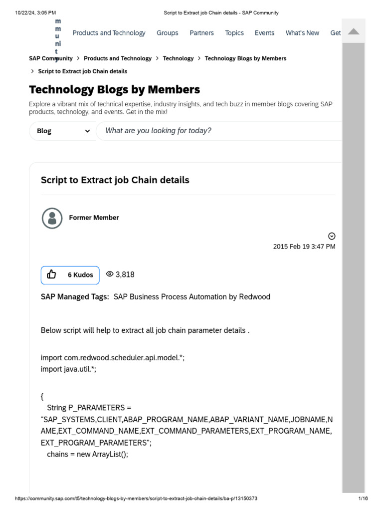 Script To Extract Job Chain Details - SAP Community | PDF | Computer ...