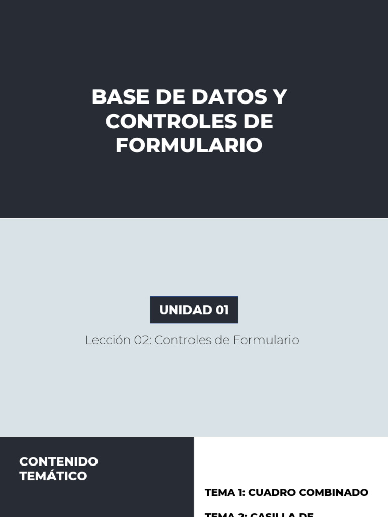 Controles de Formulario | PDF