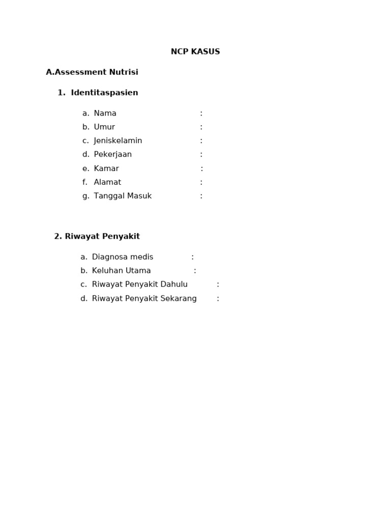 Form NCP | PDF | Kesehatan Holistik