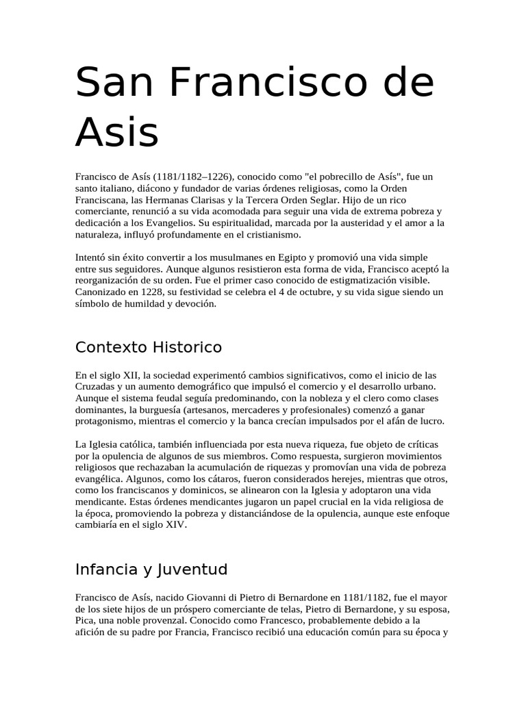 San Francisco de Asis | PDF | Francisco de Asís