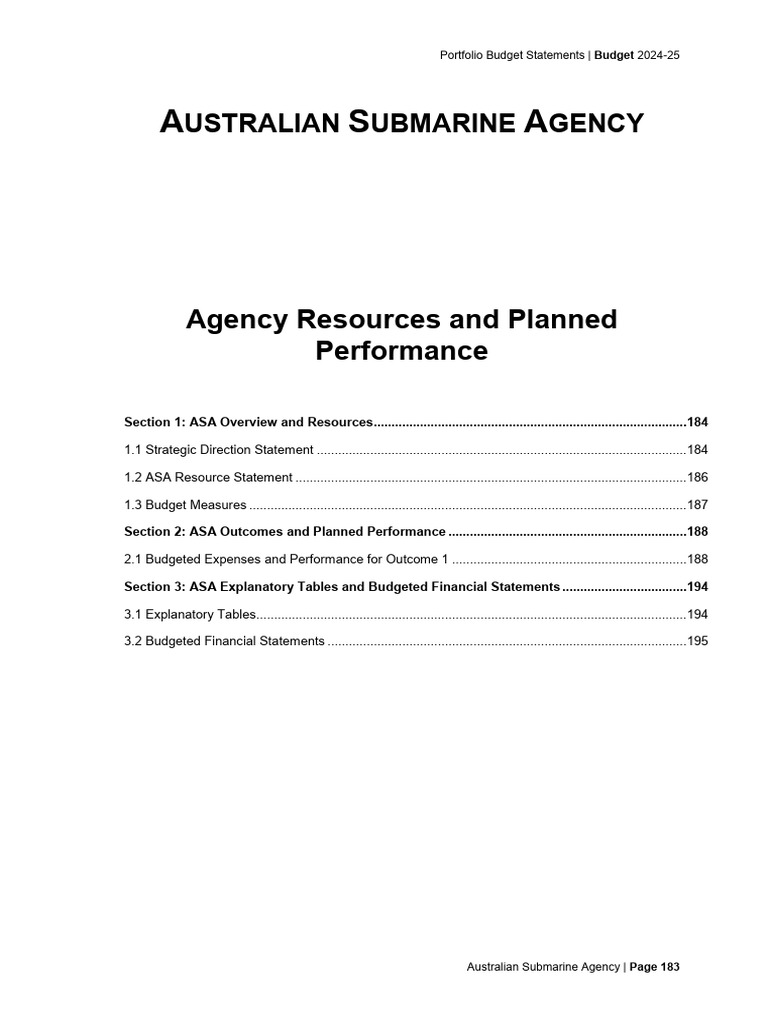2024-25 Defence PBS 05 Australian Submarine Agency | PDF | Equity ...