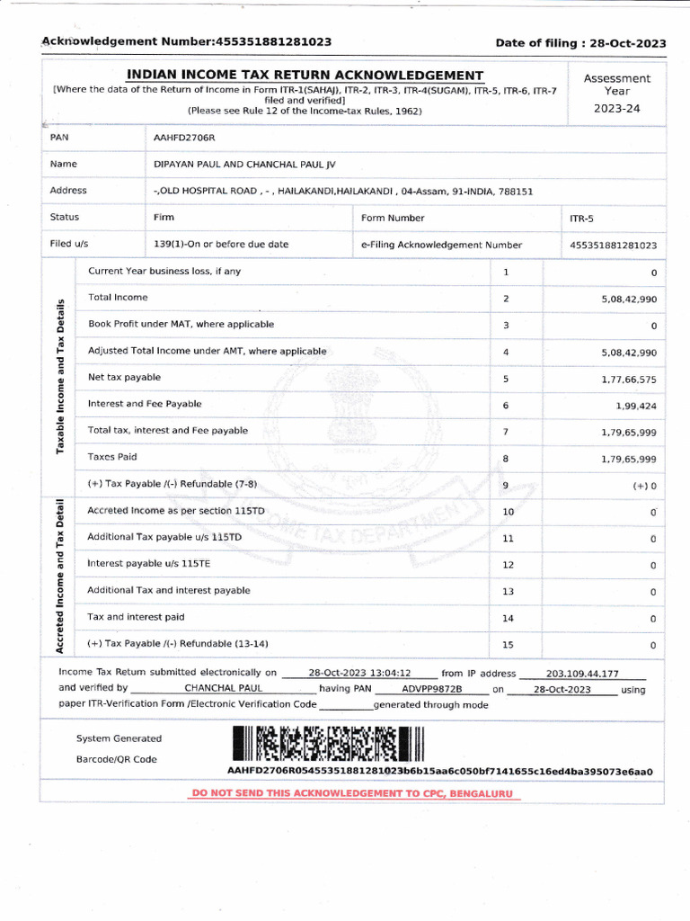 DPCP (Computation-2022-23) - 20241016 - 0001 | PDF | Business Economics | Payments