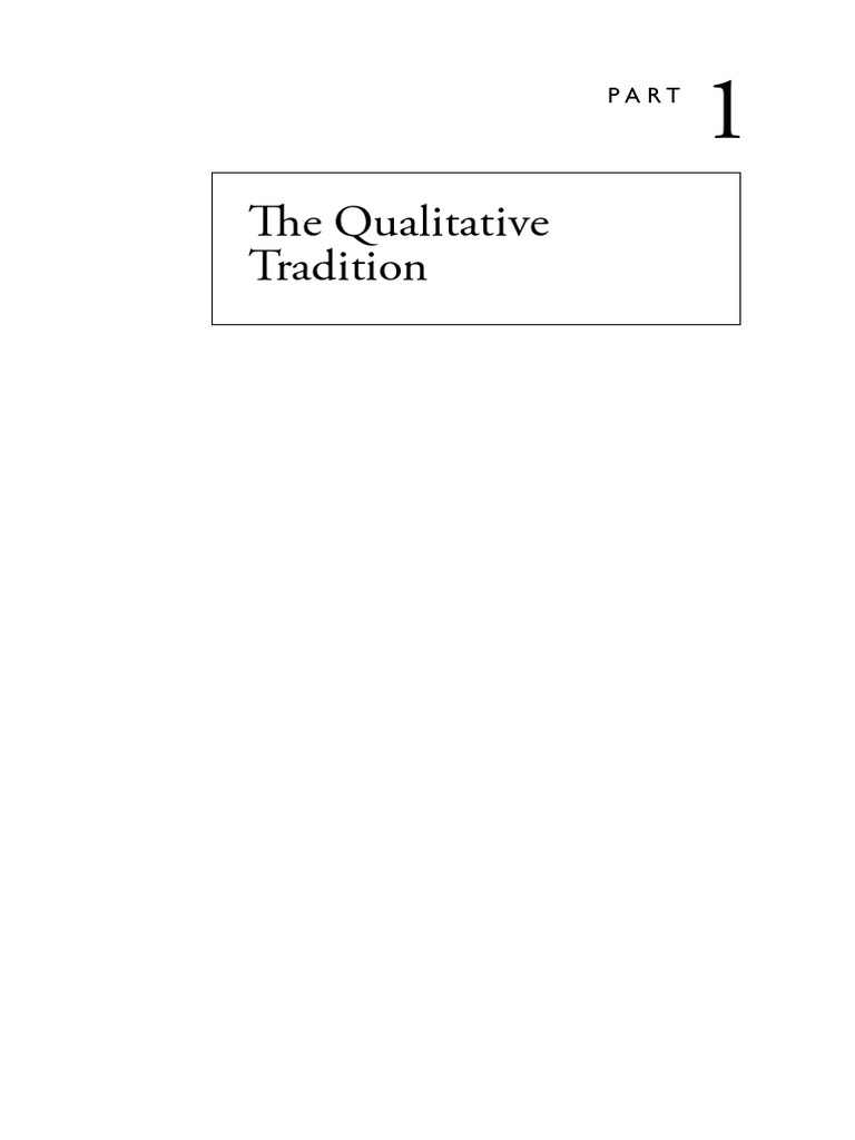 The Oxford Handbook of Qualitative Research - (Part 1 The Qualitative Tradition) | PDF ...