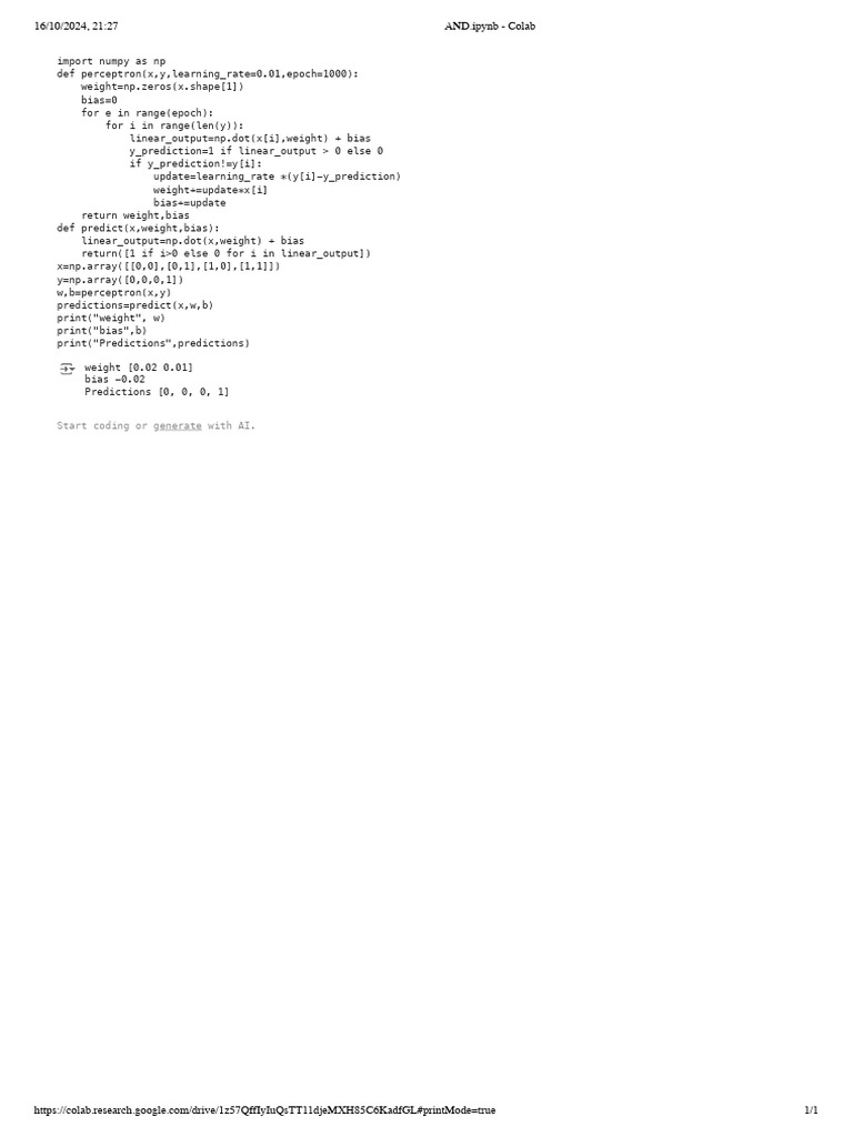 AND - Ipynb - Colab | PDF | Teaching Methods & Materials