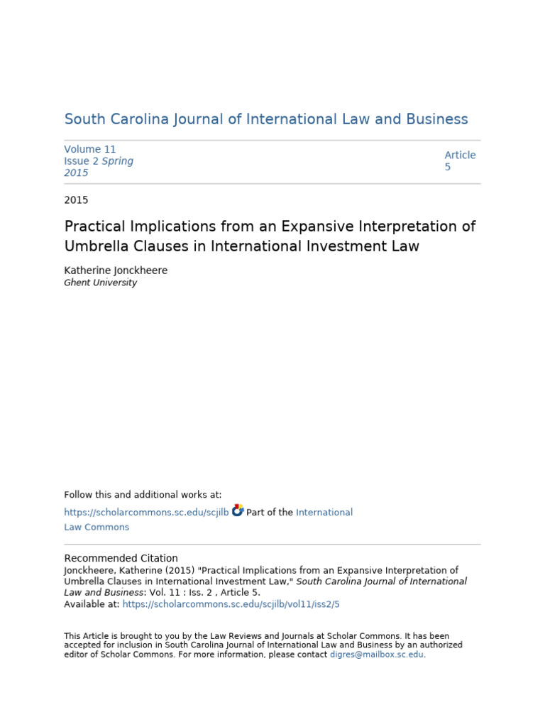 Practical Implications | PDF | Treaty | Arbitration