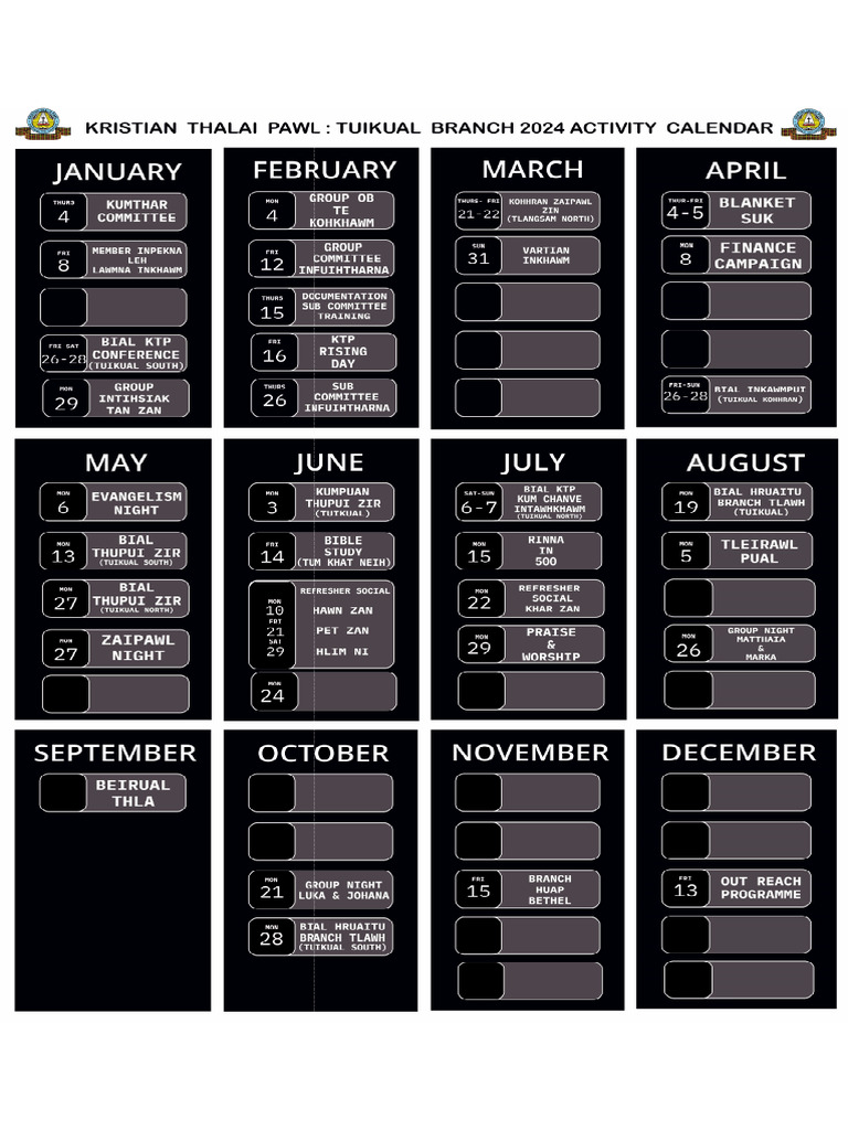 KTP Activity Calendar 2024 | PDF