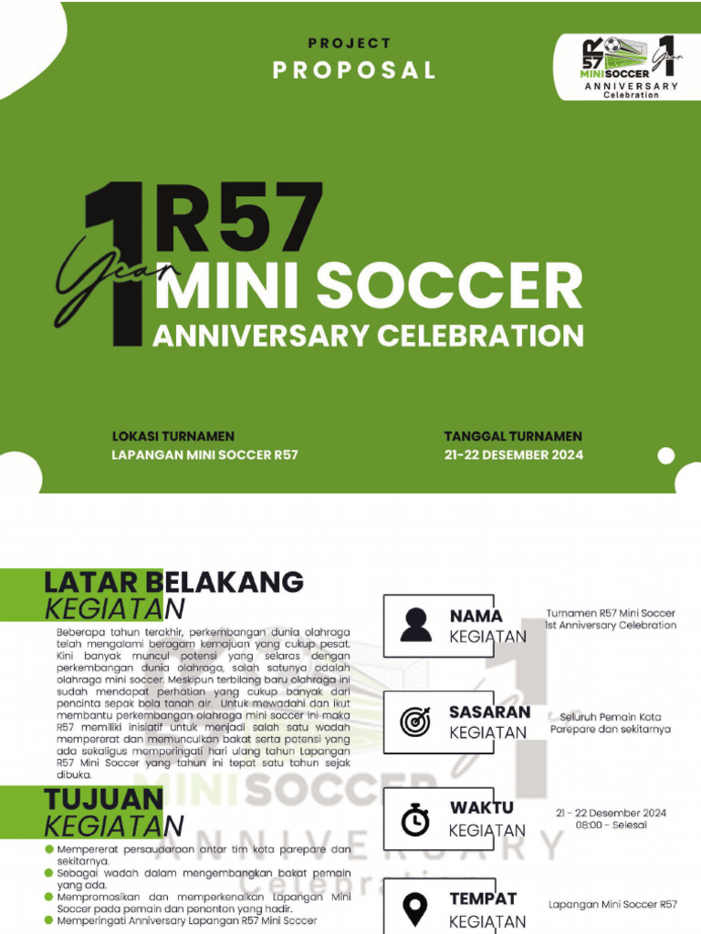 Proposal Mini Soccer R57 1ST Anniversary | PDF