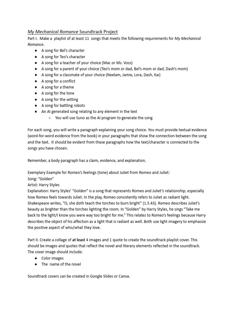 YA Novel Soundtrack Challenge | PDF