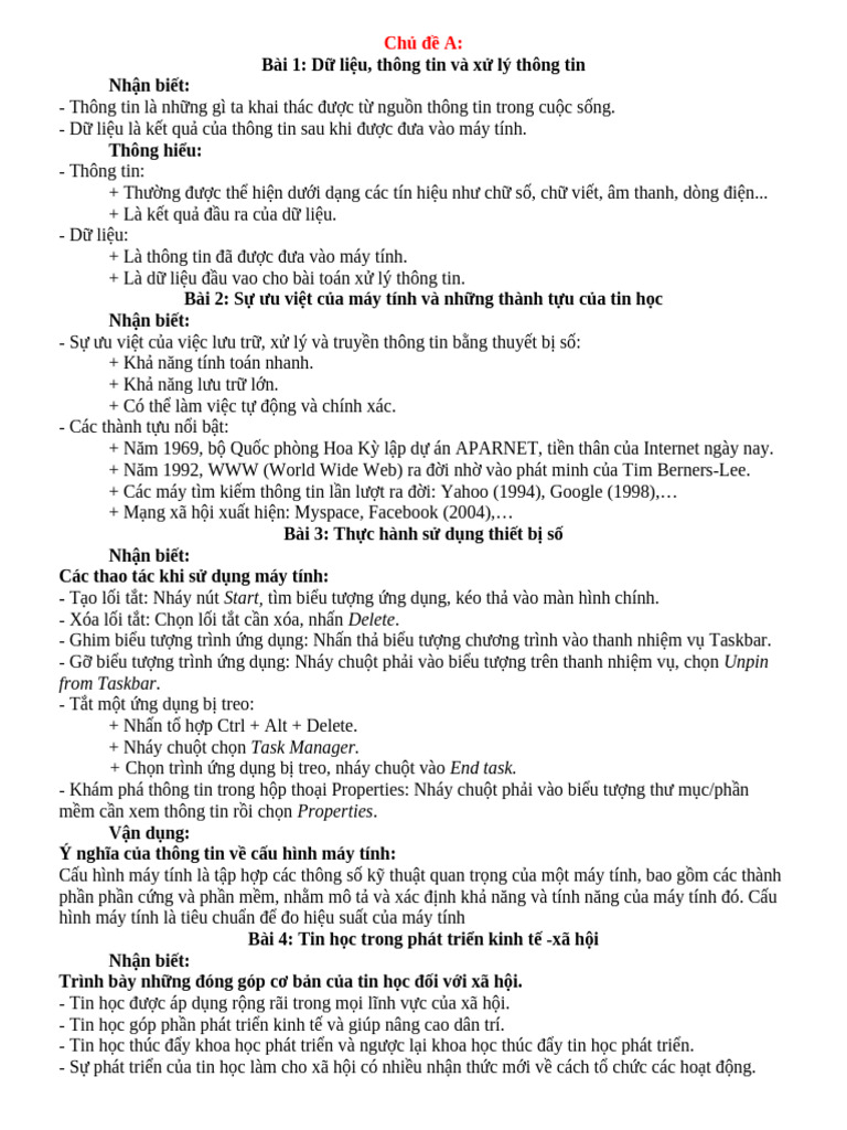 REWORK TIN HỌC 10 GHKI | PDF