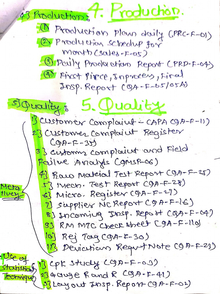 Production & QA Processnfocs | PDF