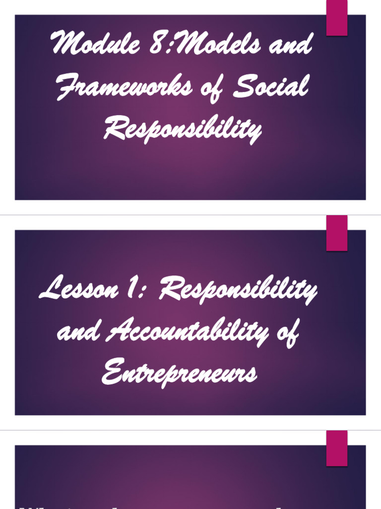 Module 8 Models and Frameworks of Social Responsibility 2copy (1) | PDF | Intellectual Property ...