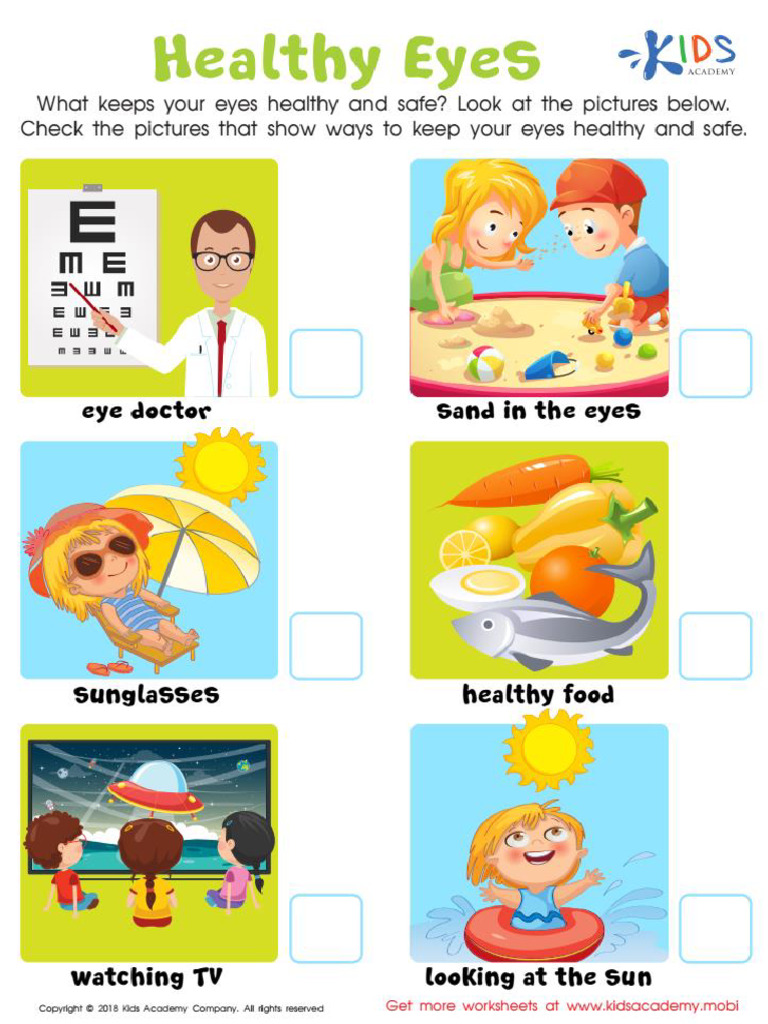 Take Care of The Eye Worksheet | PDF