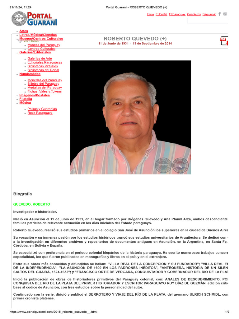 Roberto Quevedo (+) | PDF | Paraguay