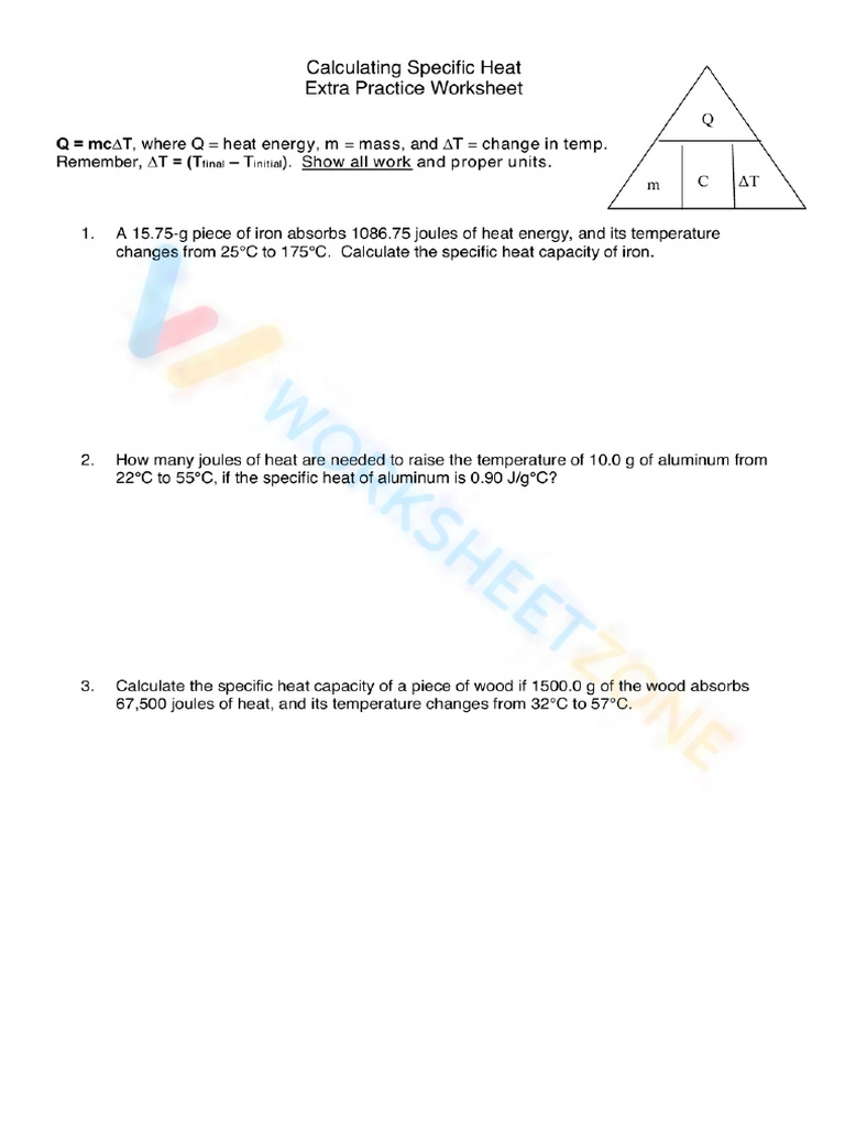 CSEC Specific Heat Capacity Questions | PDF