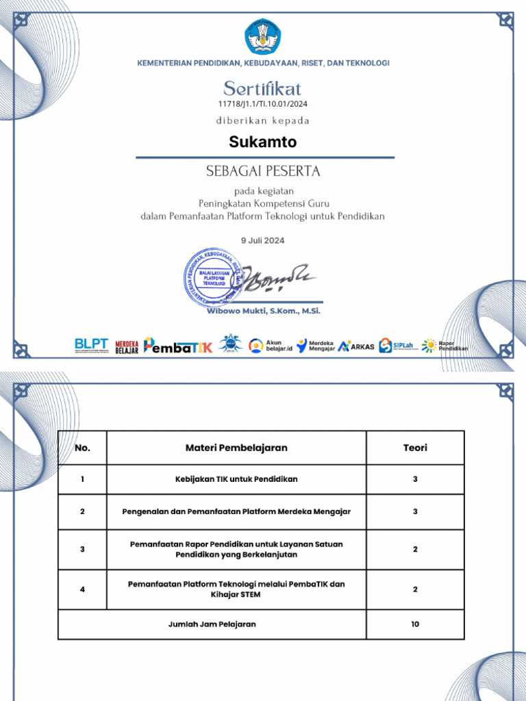 Sertifikat BerKobar Sukamto | PDF