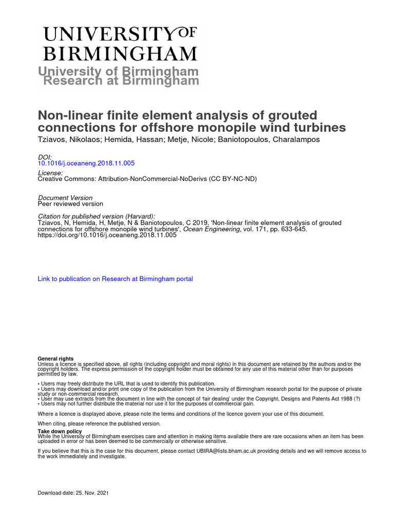 Non Linear Finite Element Analysis of GR | PDF | Deep Foundation | Copyright