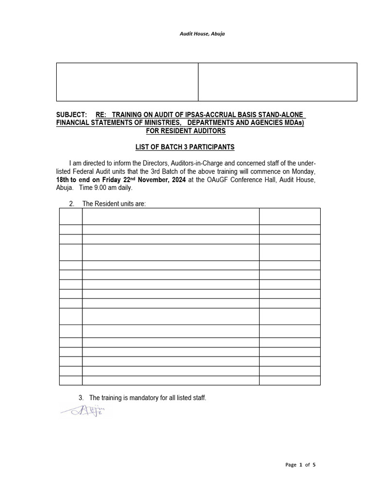 Internal Memo Training Batch 3 - 18th Nov. 2024 | PDF | Audit | Nigeria