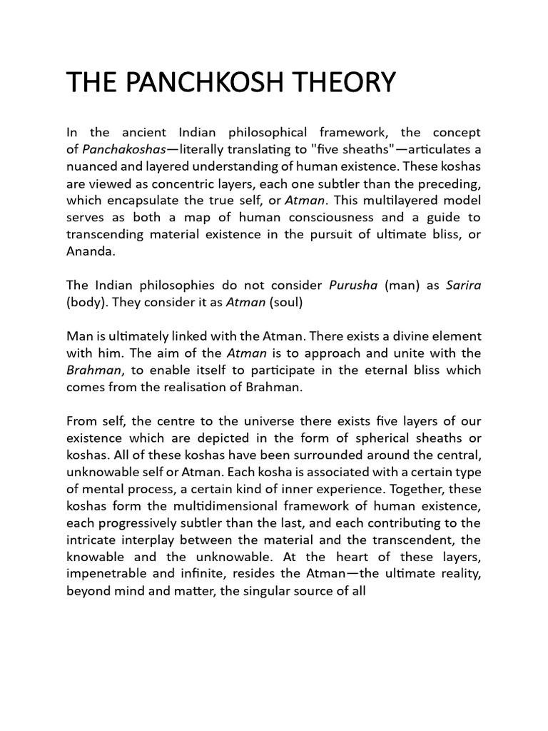 Understanding the Panchkosha Model | PDF | Ātman (Hinduism) | Brahman