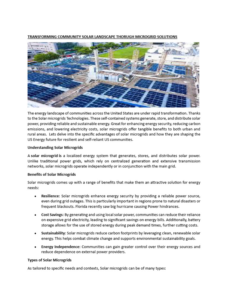 Microgrids and Community Solar | PDF | Distributed Generation | Electrical Grid