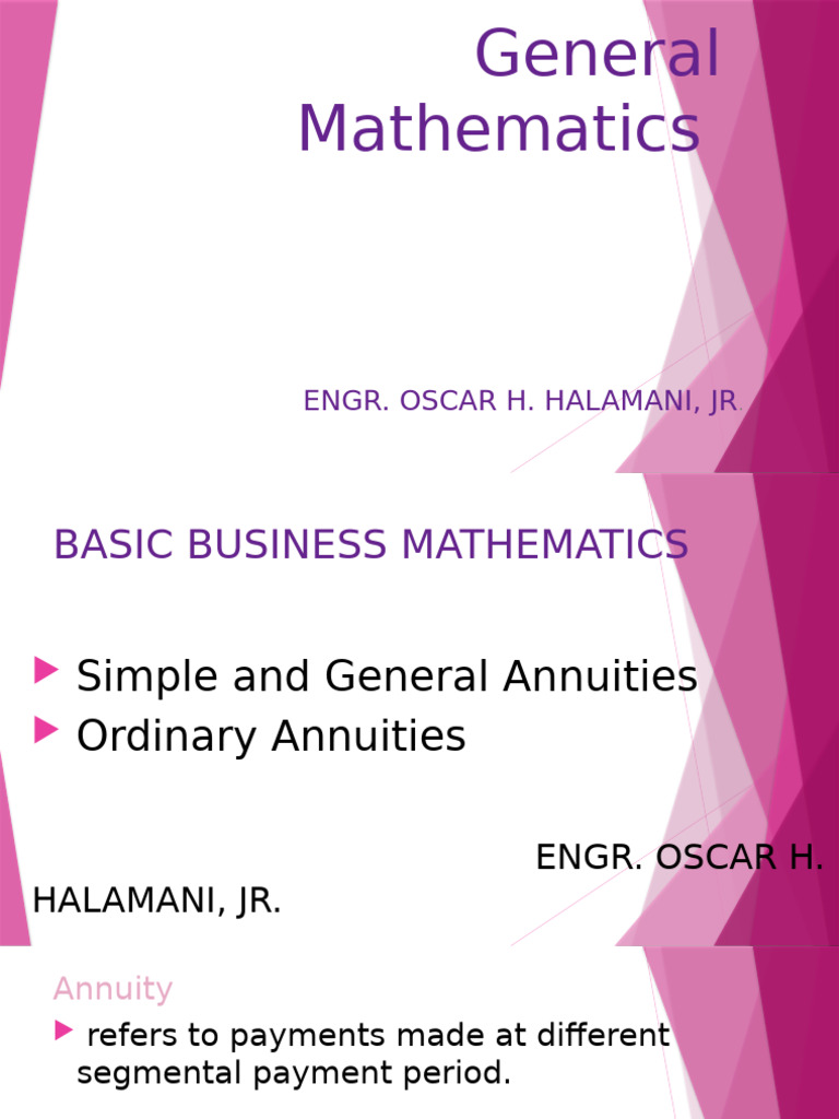 GENMATH Simple Ordinary Annuities | PDF | Present Value | Economies