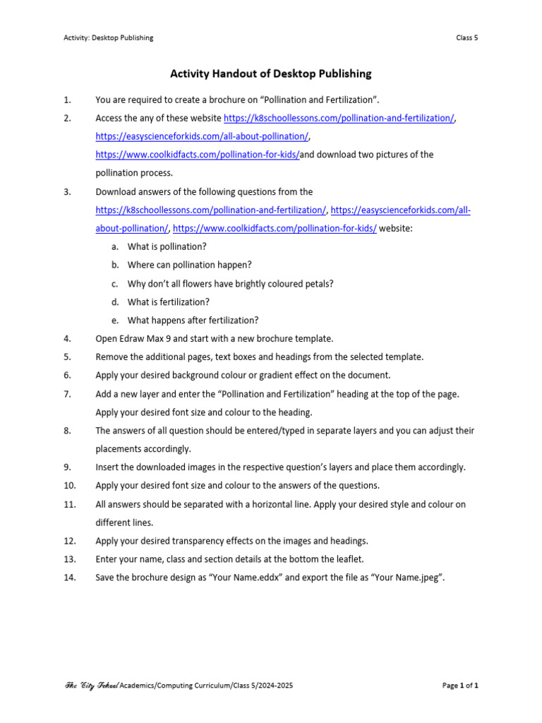Desktop Publishing - Activity Handout | PDF