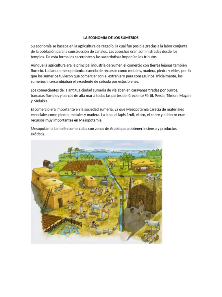 Economía y Comercio de los Sumerios | PDF