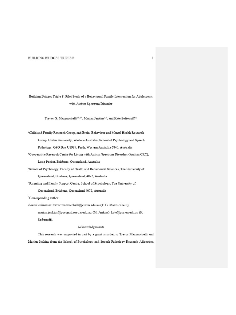 Triple P | PDF | Autism Spectrum | Mental Disorder