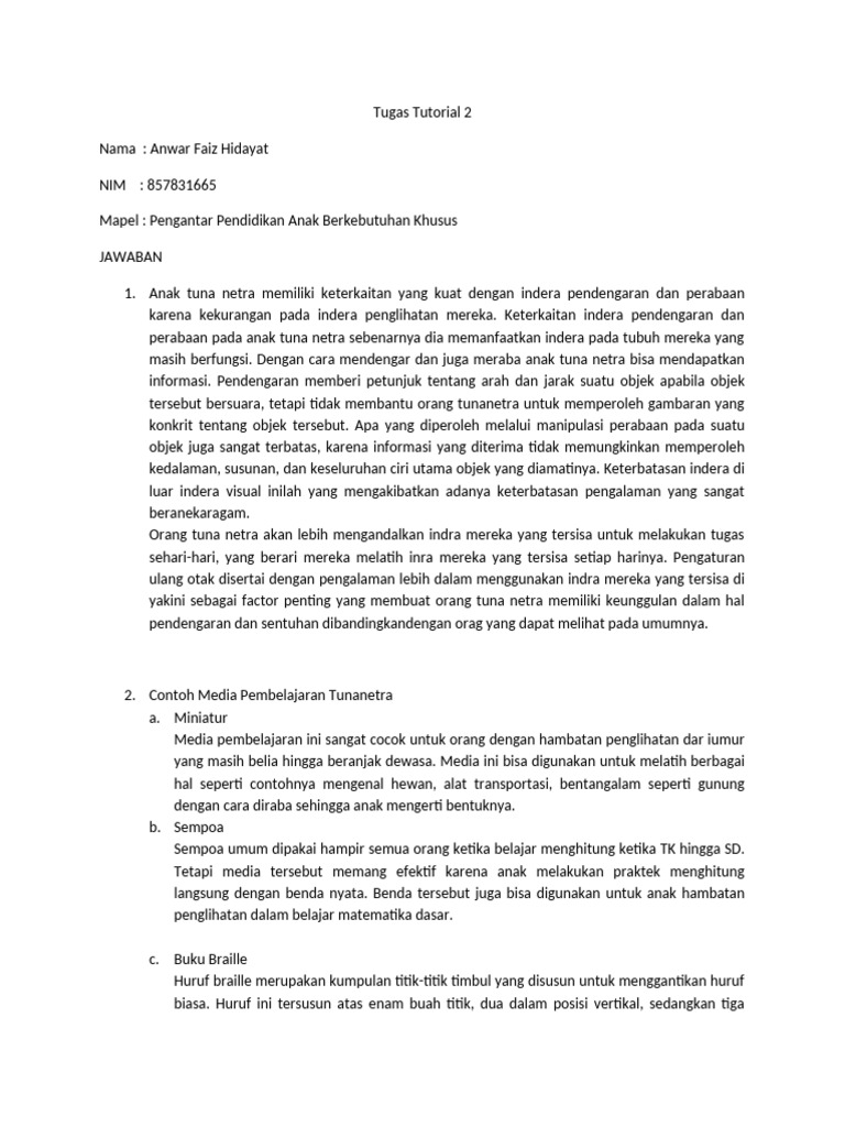 TT 2 Pengantar Pendidikan ABK | PDF