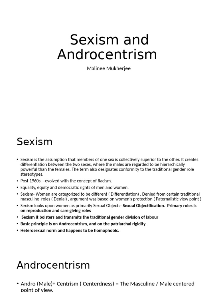 Sexism and Andro Centricism | PDF