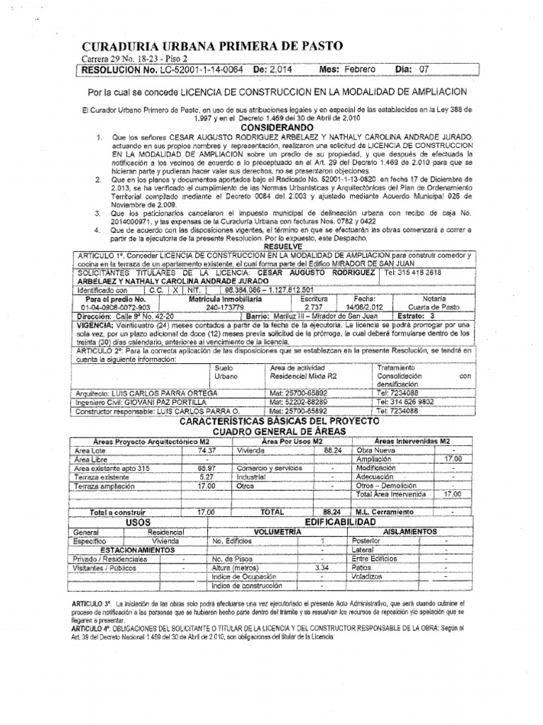 Licencia de Construcción | PDF