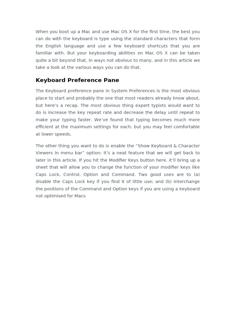 Mac Keyboard Tips | PDF | Computer Keyboard | Keyboard Shortcut