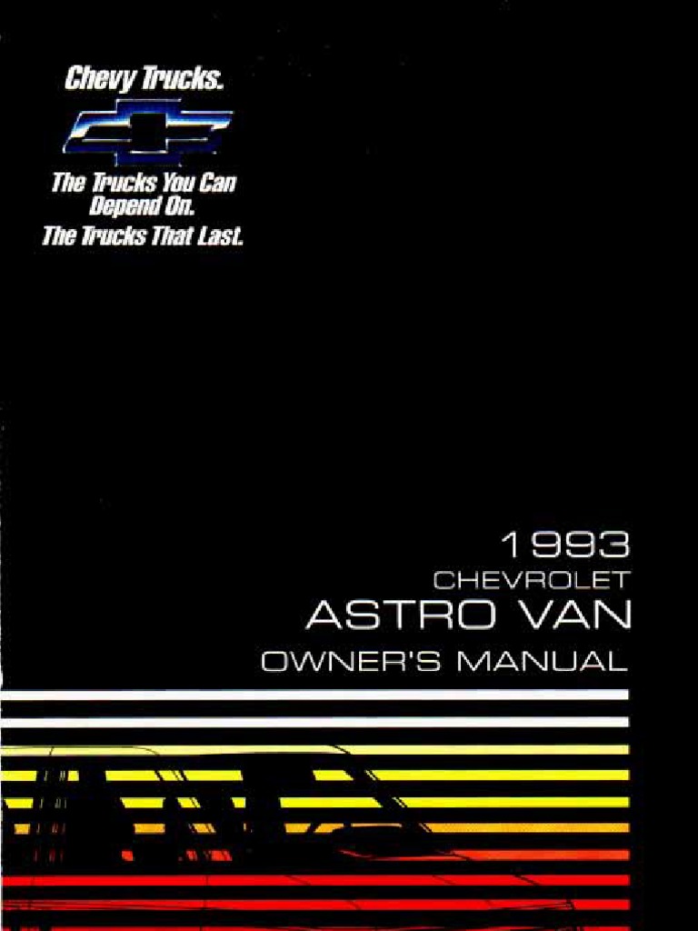 1993 Chevrolet Astro Owners Manual | PDF | Seat Belt | Chevrolet