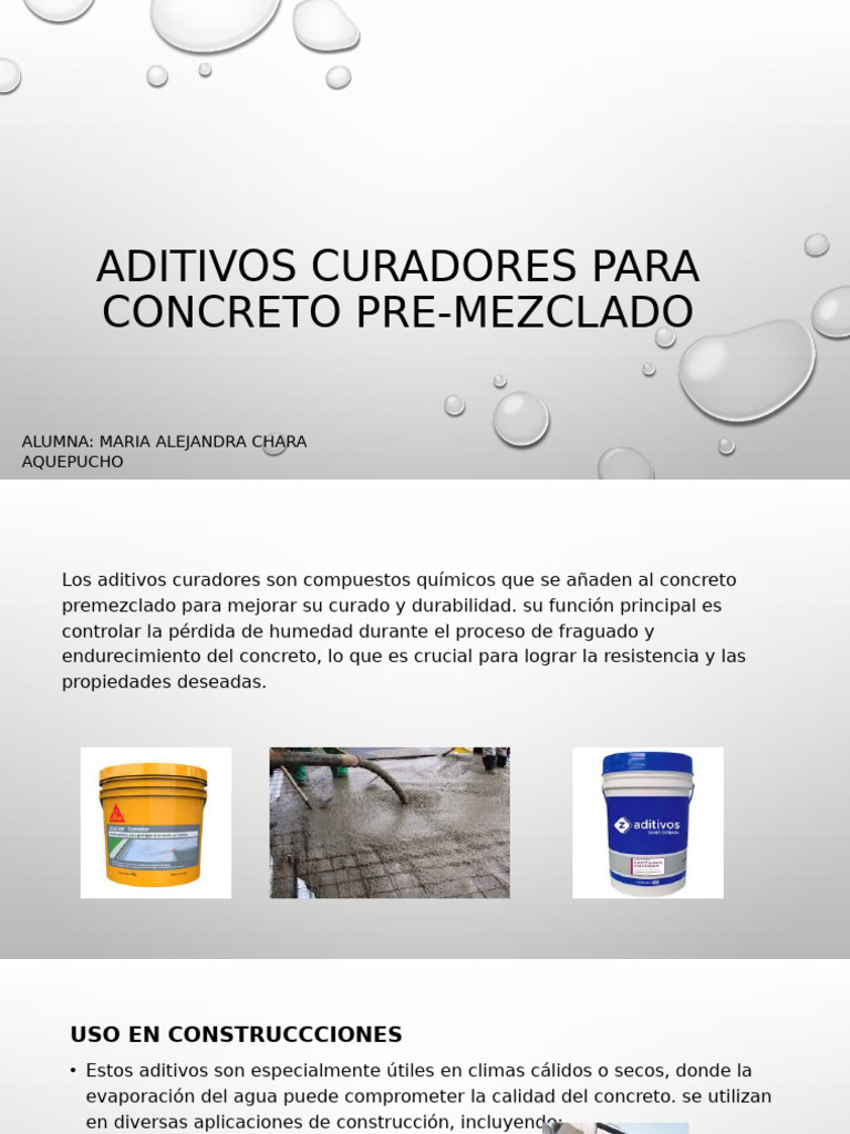 Aditivos Curadores para Concreto Pre-Mezclado | PDF | Hormigón | Materiales