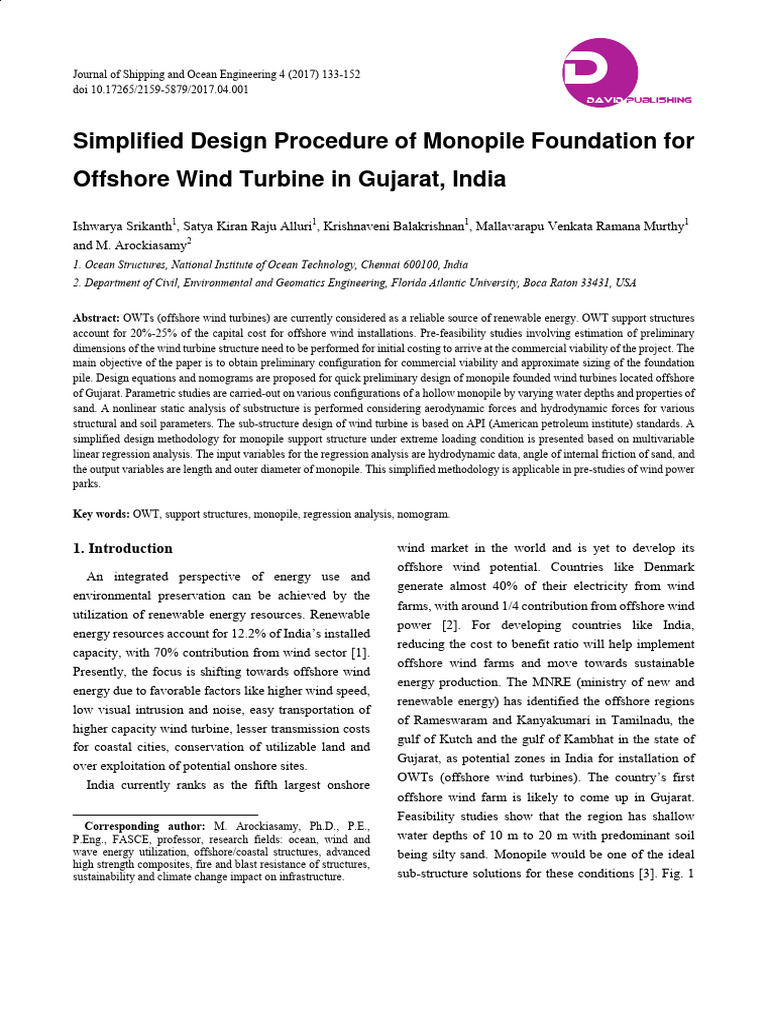 Monopile Design for Offshore Wind Turbines | PDF | Linear Regression ...