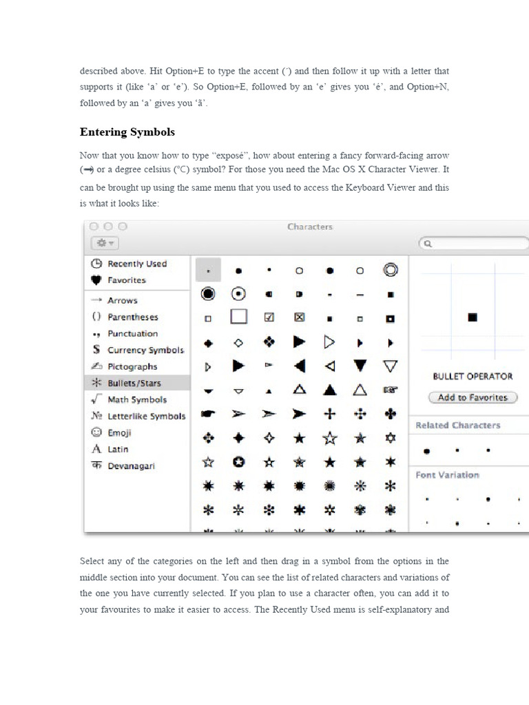 Mac Typing Accents & Symbols Guide | PDF