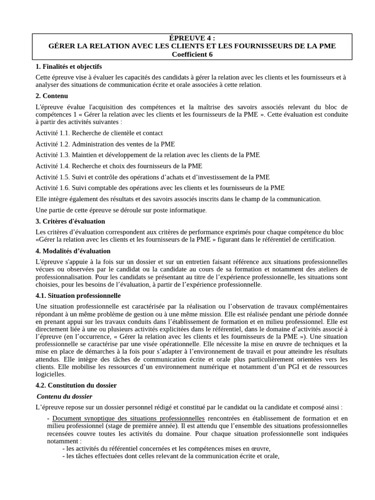 Épreuve E4 Référentiel | PDF | la communication | Progiciel de gestion ...