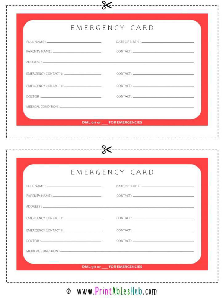 Emergency CArd Template 1 724x1024 1 | PDF