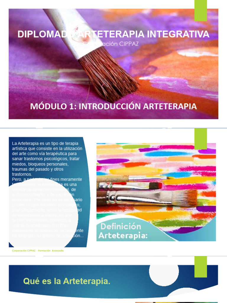 Módulo 1 - INTRODUCCIÓN A LA ARTETERAPIA | PDF | Terapia artística | Las emociones