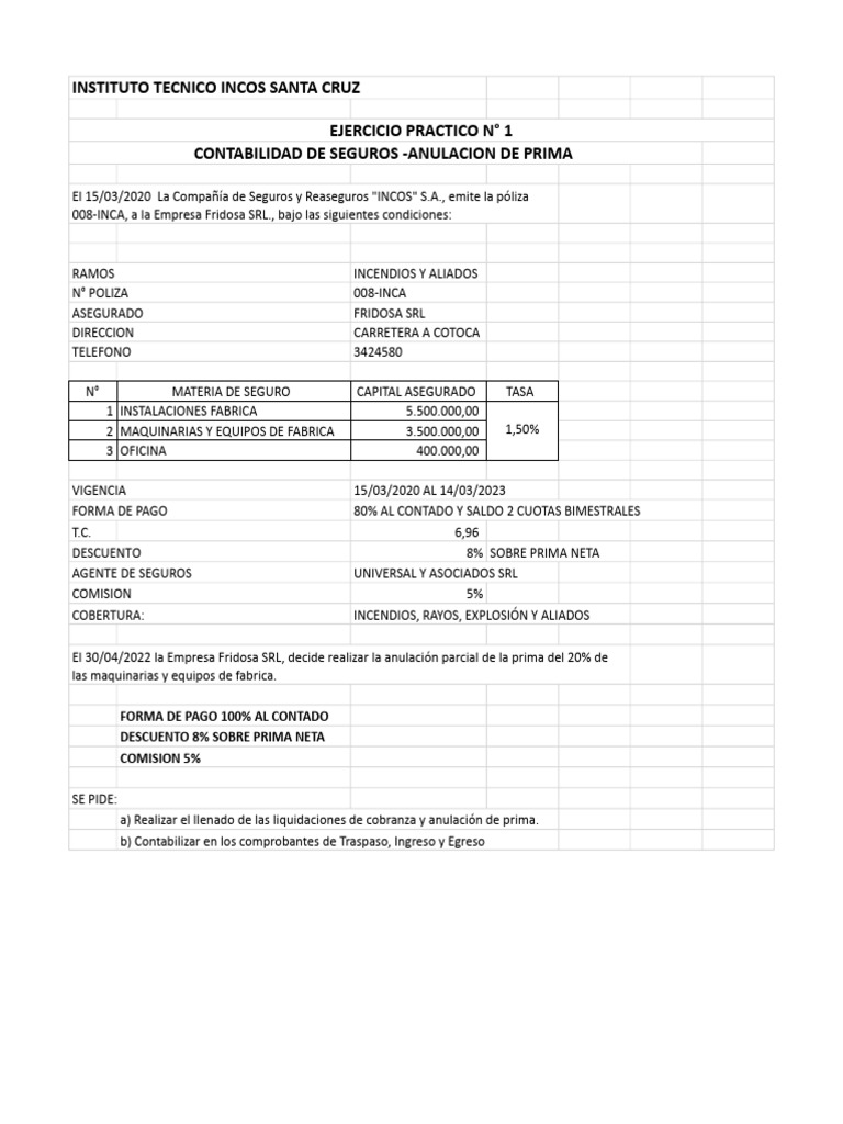 Practico 1 Maria | PDF | Seguro | Reaseguro